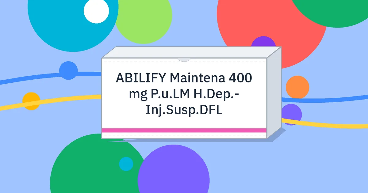 Symbolbild: Packung mit der Aufschrift ABILIFY Maintena 400 mg P.u.LM H.Dep.-Inj.Susp.DFL (PZN 11287039) – Verfügbarkeit und Bezug in Apotheken in Frankfurt am Main