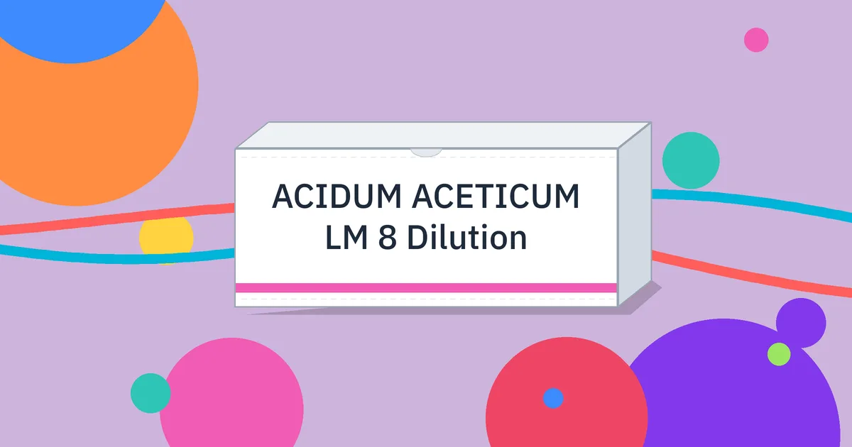 Symbolbild: Packung mit der Aufschrift ACIDUM ACETICUM LM 8 Dilution (PZN 13266828) – Verfügbarkeit und Bezug in Apotheken in Frankfurt am Main