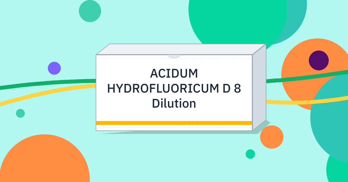 Symbolbild: Packung mit der Aufschrift ACIDUM HYDROFLUORICUM D 8 Dilution (PZN 07156975) – Verfügbarkeit und Bezug in Apotheken in Frankfurt am Main