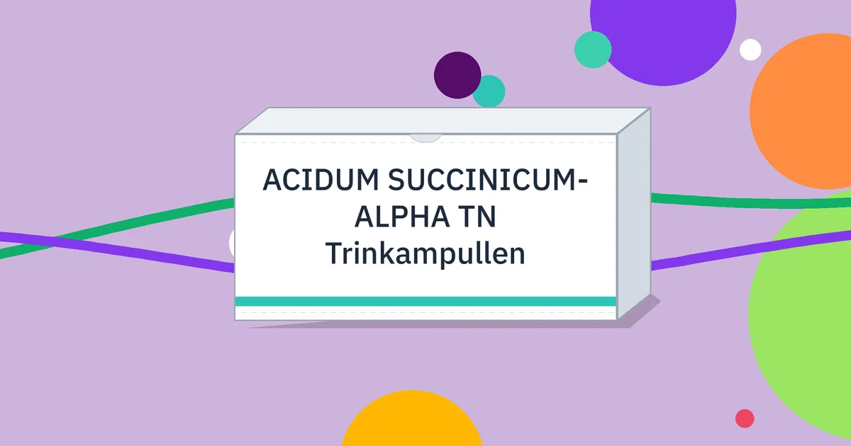 Symbolbild: Packung mit der Aufschrift ACIDUM SUCCINICUM-ALPHA TN Trinkampullen (PZN 17541786) – Verfügbarkeit und Bezug in Apotheken in Frankfurt am Main