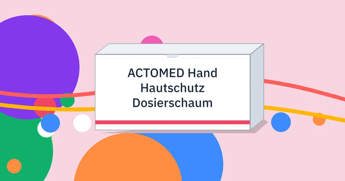 Symbolbild: Packung mit der Aufschrift ACTOMED Hand Hautschutz Dosierschaum (PZN 11230654) – Verfügbarkeit und Bezug in Apotheken in Frankfurt am Main
