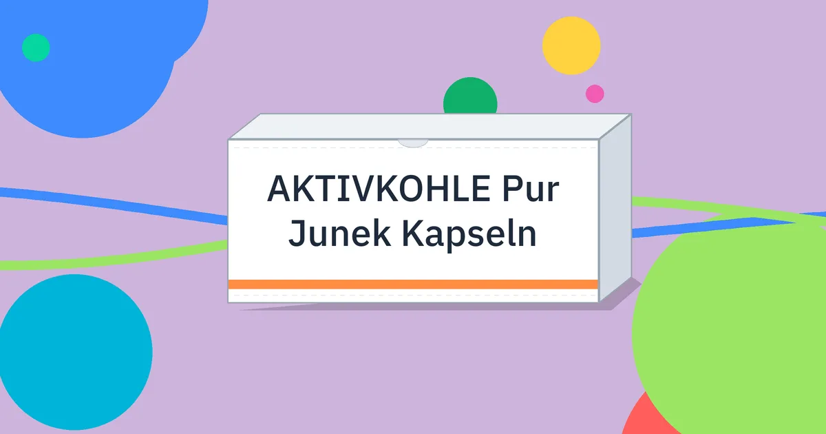Symbolbild: Packung mit der Aufschrift AKTIVKOHLE Pur Junek Kapseln (PZN 16571897) – Verfügbarkeit und Bezug in Apotheken in Frankfurt am Main