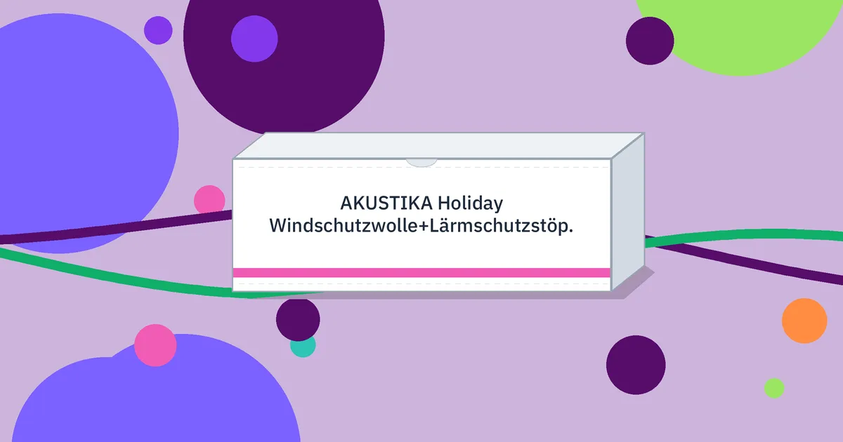 Symbolbild: Packung mit der Aufschrift AKUSTIKA Holiday Windschutzwolle+Lärmschutzstöp. (PZN 09384700) – Verfügbarkeit und Bezug in Apotheken in Frankfurt am Main