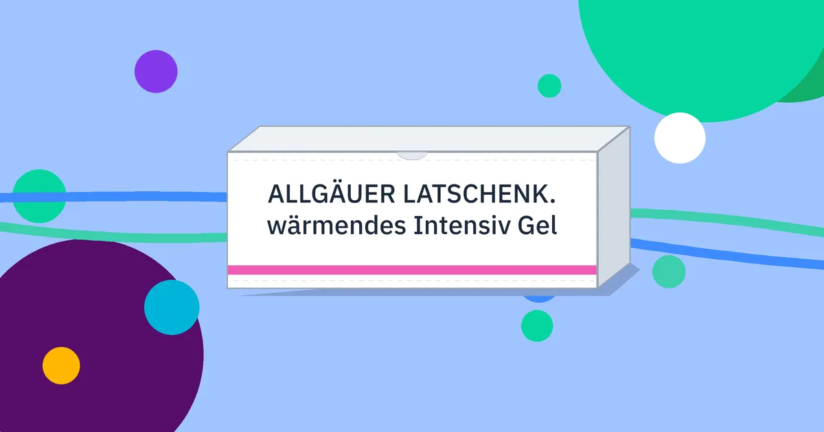 Symbolbild: Packung mit der Aufschrift ALLGÄUER LATSCHENK. wärmendes Intensiv Gel (PZN 19687330) – Verfügbarkeit und Bezug in Apotheken in Frankfurt am Main