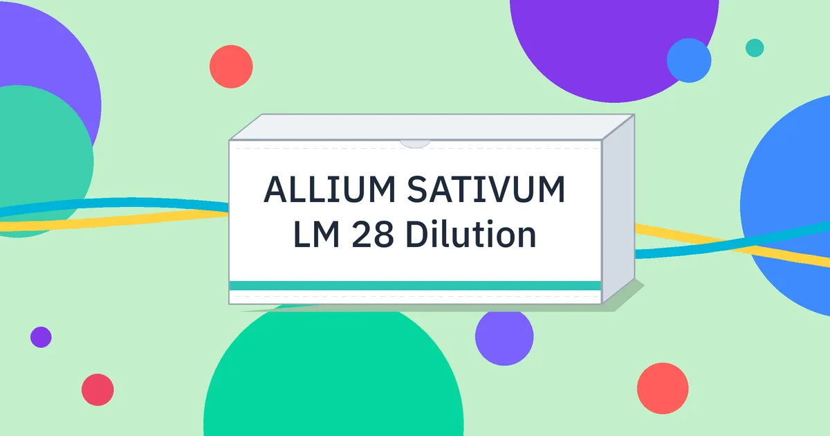 Symbolbild: Packung mit der Aufschrift ALLIUM SATIVUM LM 28 Dilution (PZN 13311730) – Verfügbarkeit und Bezug in Apotheken in Frankfurt am Main