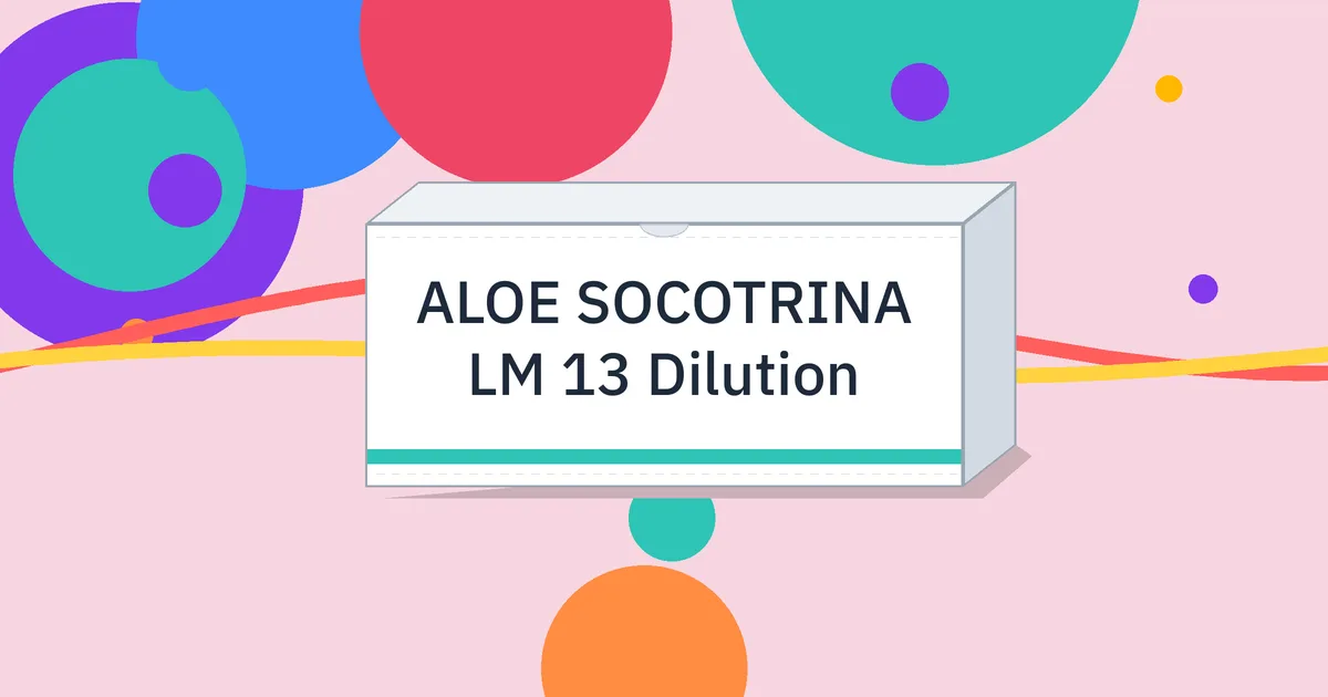 Symbolbild: Packung mit der Aufschrift ALOE SOCOTRINA LM 13 Dilution (PZN 13313404) – Verfügbarkeit und Bezug in Apotheken in Frankfurt am Main