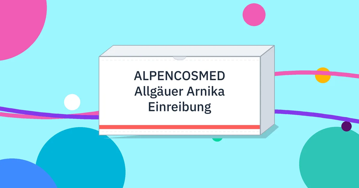 Symbolbild: Packung mit der Aufschrift ALPENCOSMED Allgäuer Arnika Einreibung (PZN 00877016) – Verfügbarkeit und Bezug in Apotheken in Frankfurt am Main