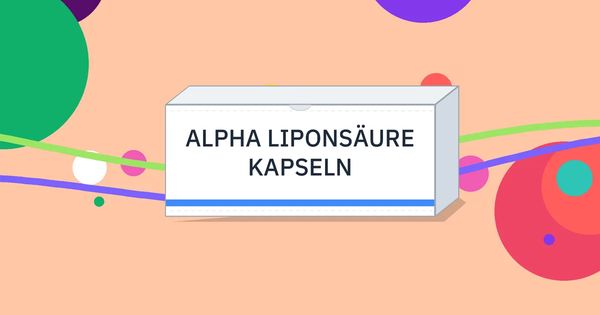 Symbolbild: Packung mit der Aufschrift ALPHA LIPONSÄURE KAPSELN (PZN 10305597) – Verfügbarkeit und Bezug in Apotheken in Frankfurt am Main