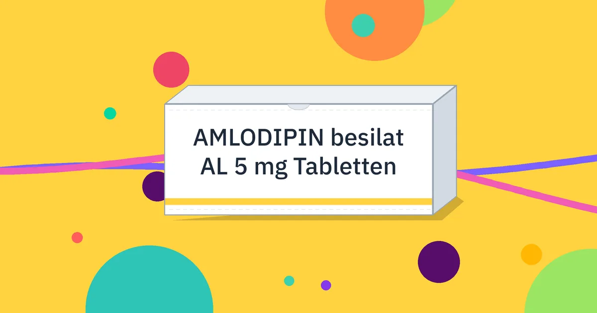 Symbolbild: Packung mit der Aufschrift AMLODIPIN besilat AL 5 mg Tabletten (PZN 11130272) – Verfügbarkeit und Bezug in Apotheken in Frankfurt am Main