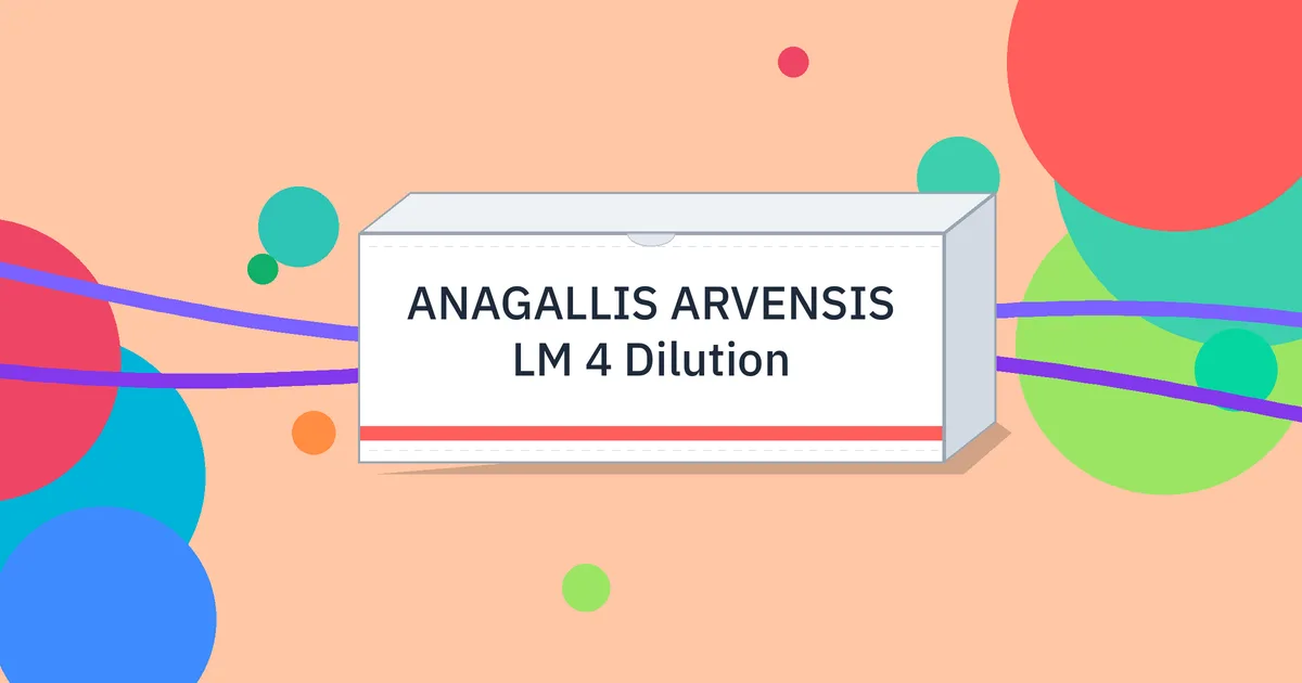 Symbolbild: Packung mit der Aufschrift ANAGALLIS ARVENSIS LM 4 Dilution (PZN 13327760) – Verfügbarkeit und Bezug in Apotheken in Frankfurt am Main