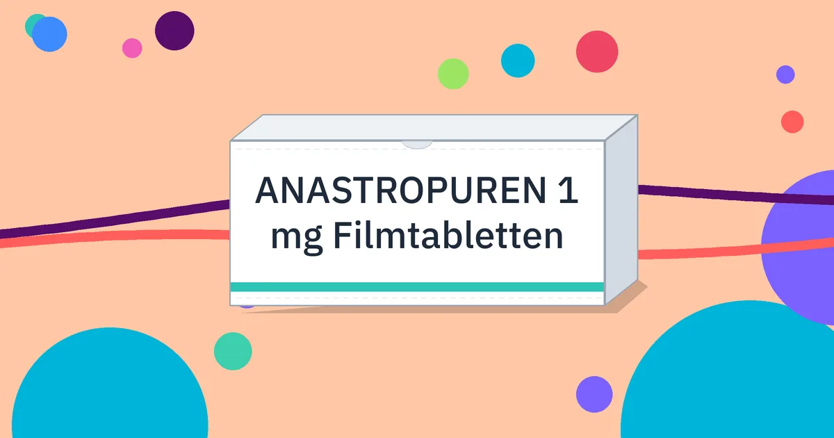 Symbolbild: Packung mit der Aufschrift ANASTROPUREN 1 mg Filmtabletten (PZN 17257424) – Verfügbarkeit und Bezug in Apotheken in Frankfurt am Main