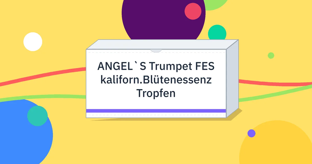 Symbolbild: Packung mit der Aufschrift ANGEL`S Trumpet FES kaliforn.Blütenessenz Tropfen (PZN 09171915) – Verfügbarkeit und Bezug in Apotheken in Frankfurt am Main