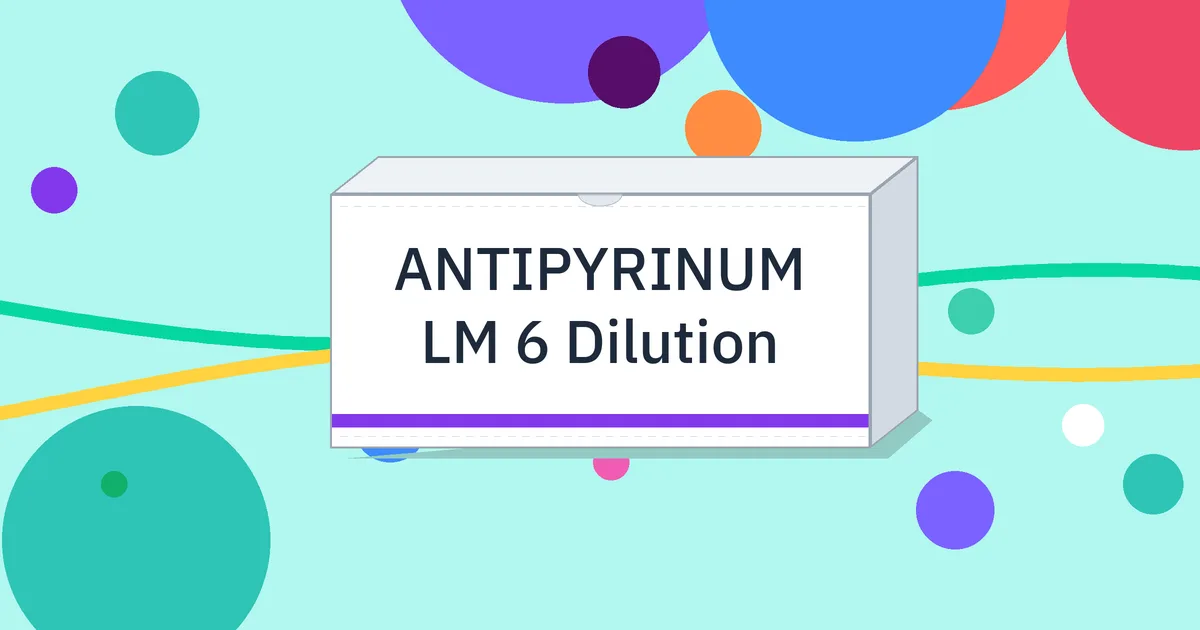 Symbolbild: Packung mit der Aufschrift ANTIPYRINUM LM 6 Dilution (PZN 13376209) – Verfügbarkeit und Bezug in Apotheken in Frankfurt am Main
