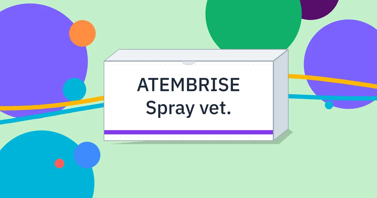 Symbolbild: Packung mit der Aufschrift ATEMBRISE Spray vet. (PZN 09063812) – Verfügbarkeit und Bezug in Apotheken in Frankfurt am Main