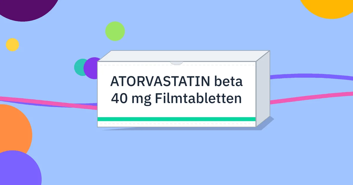 Symbolbild: Packung mit der Aufschrift ATORVASTATIN beta 40 mg Filmtabletten (PZN 17453958) – Verfügbarkeit und Bezug in Apotheken in Frankfurt am Main