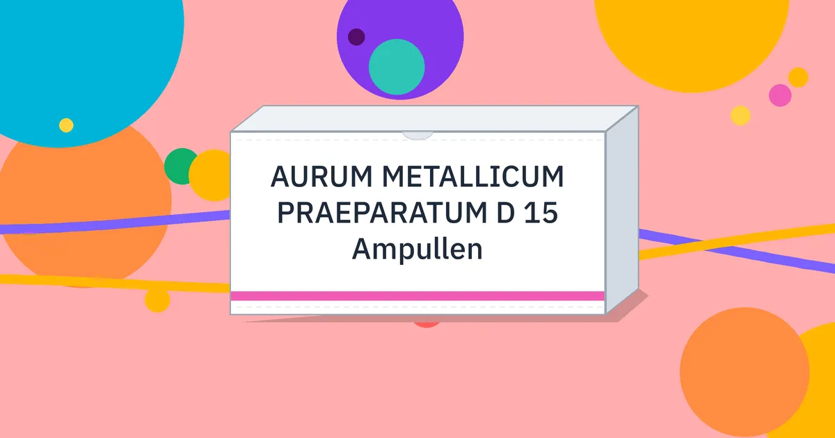 Symbolbild: Packung mit der Aufschrift AURUM METALLICUM PRAEPARATUM D 15 Ampullen (PZN 01618860) – Verfügbarkeit und Bezug in Apotheken in Frankfurt am Main