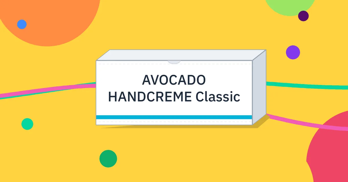 Symbolbild: Packung mit der Aufschrift AVOCADO HANDCREME Classic (PZN 19907530) – Verfügbarkeit und Bezug in Apotheken in Frankfurt am Main
