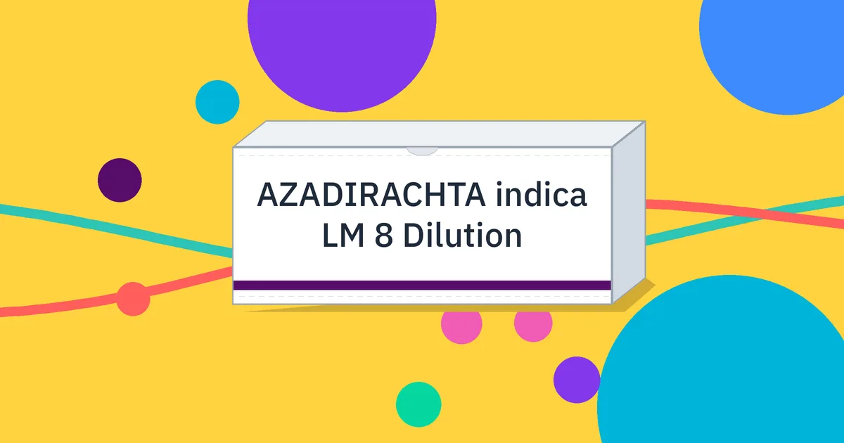 Symbolbild: Packung mit der Aufschrift AZADIRACHTA indica LM 8 Dilution (PZN 13374759) – Verfügbarkeit und Bezug in Apotheken in Frankfurt am Main