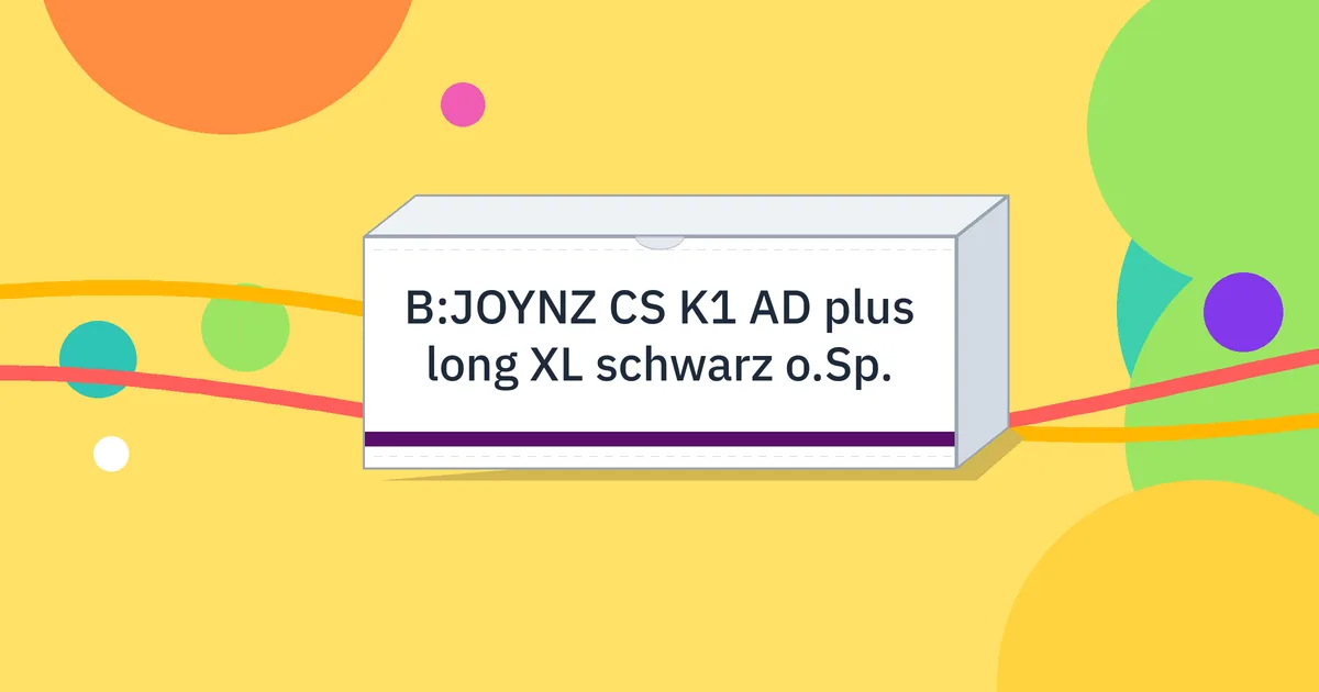 Symbolbild: Packung mit der Aufschrift B:JOYNZ CS K1 AD plus long XL schwarz o.Sp. (PZN 20528269) – Verfügbarkeit und Bezug in Apotheken in Frankfurt am Main
