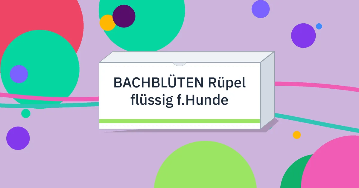 Symbolbild: Packung mit der Aufschrift BACHBLÜTEN Rüpel flüssig f.Hunde (PZN 10263605) – Verfügbarkeit und Bezug in Apotheken in Frankfurt am Main