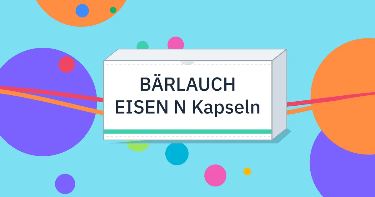 Symbolbild: Packung mit der Aufschrift BÄRLAUCH EISEN N Kapseln (PZN 11284992) – Verfügbarkeit und Bezug in Apotheken in Frankfurt am Main