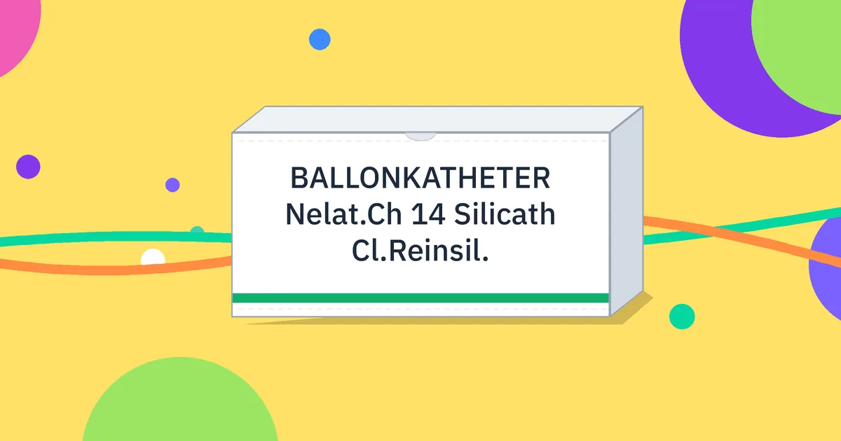 Symbolbild: Packung mit der Aufschrift BALLONKATHETER Nelat.Ch 14 Silicath Cl.Reinsil. (PZN 02648946) – Verfügbarkeit und Bezug in Apotheken in Frankfurt am Main