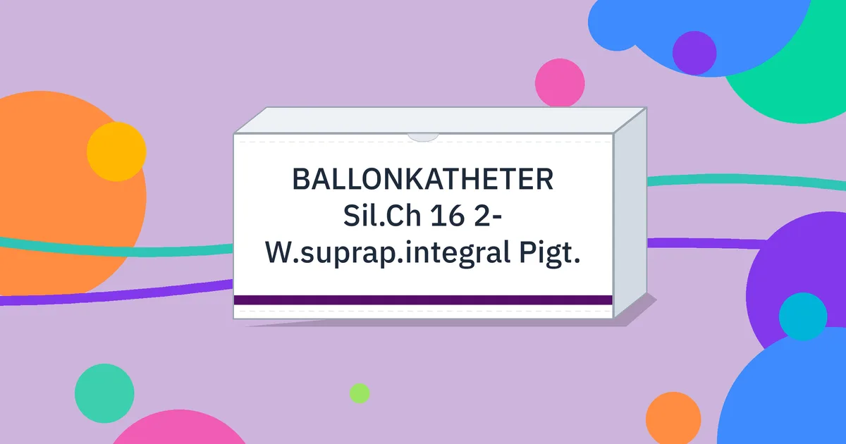 Symbolbild: Packung mit der Aufschrift BALLONKATHETER Sil.Ch 16 2-W.suprap.integral Pigt. (PZN 14350560) – Verfügbarkeit und Bezug in Apotheken in Frankfurt am Main