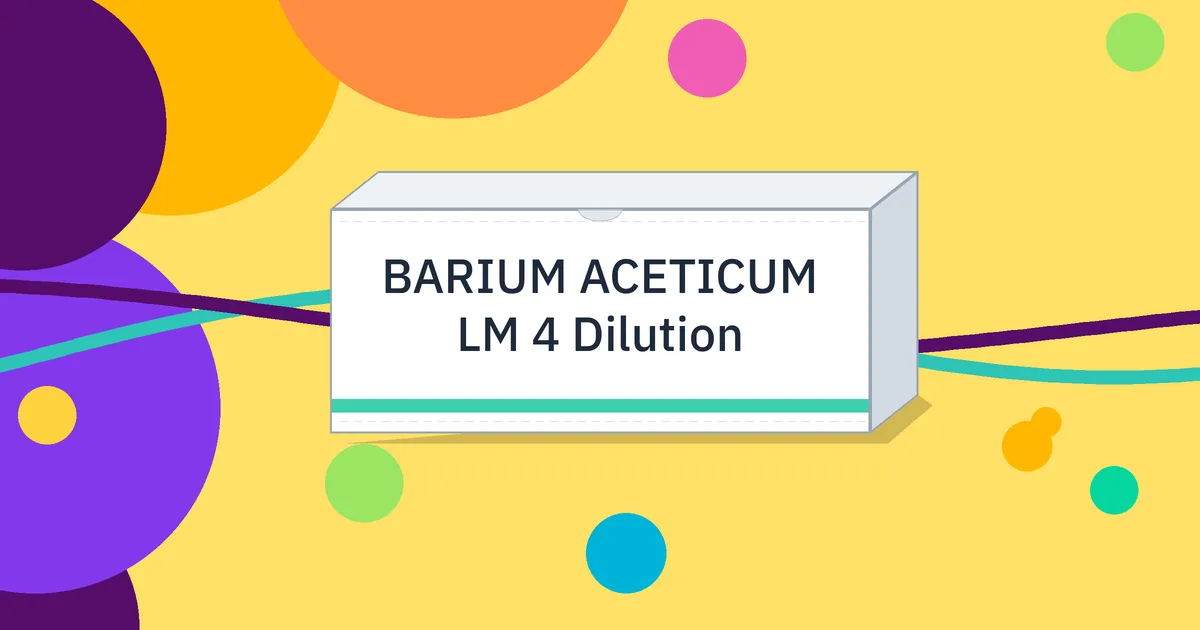 Symbolbild: Packung mit der Aufschrift BARIUM ACETICUM LM 4 Dilution (PZN 12788418) – Verfügbarkeit und Bezug in Apotheken in Frankfurt am Main