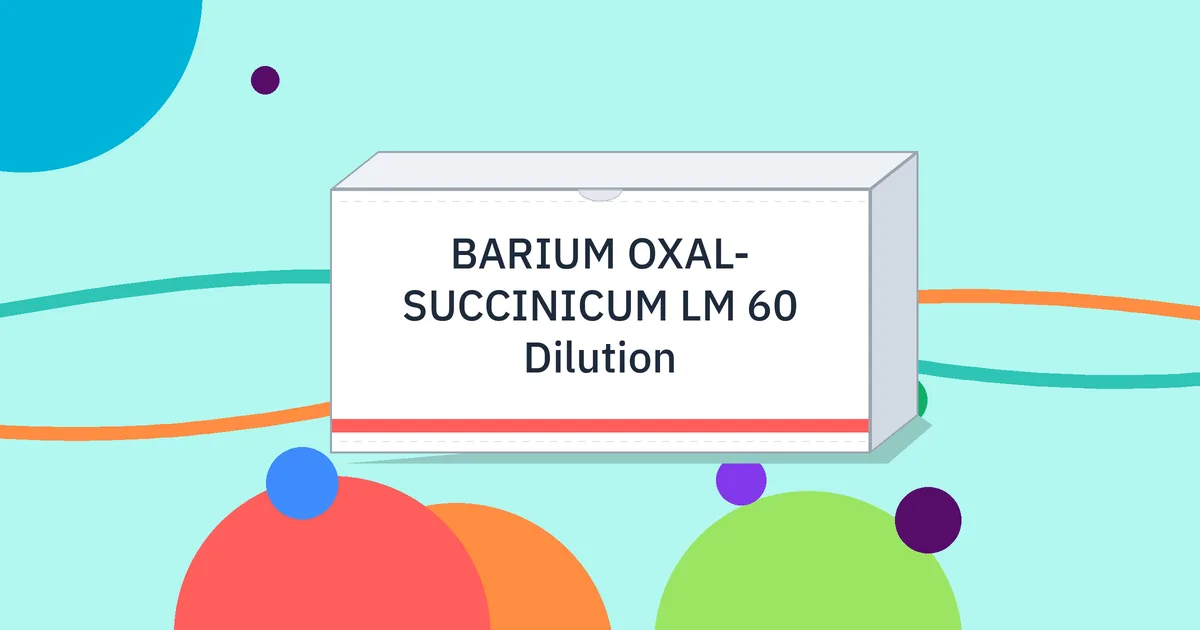 Symbolbild: Packung mit der Aufschrift BARIUM OXAL-SUCCINICUM LM 60 Dilution (PZN 13378906) – Verfügbarkeit und Bezug in Apotheken in Frankfurt am Main