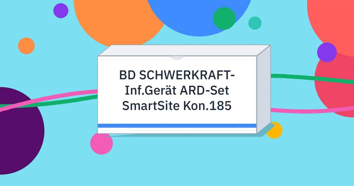 Symbolbild: Packung mit der Aufschrift BD SCHWERKRAFT-Inf.Gerät ARD-Set SmartSite Kon.185 (PZN 14375399) – Verfügbarkeit und Bezug in Apotheken in Frankfurt am Main