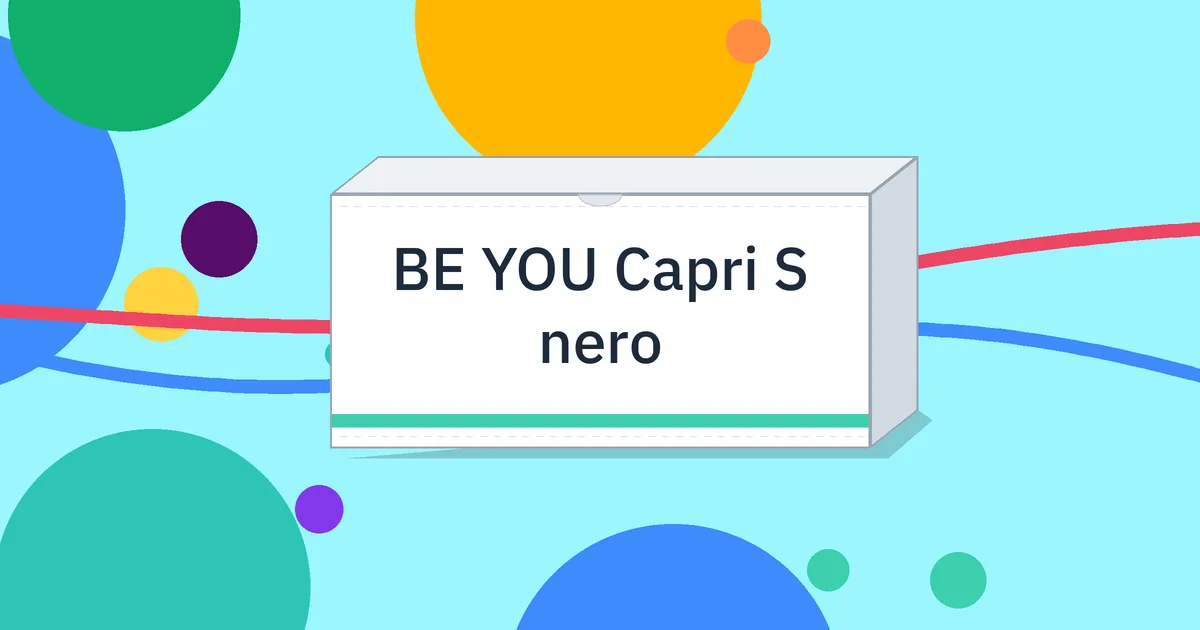 Symbolbild: Packung mit der Aufschrift BE YOU Capri S nero (PZN 19721920) – Verfügbarkeit und Bezug in Apotheken in Frankfurt am Main