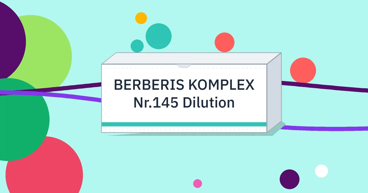 Symbolbild: Packung mit der Aufschrift BERBERIS KOMPLEX Nr.145 Dilution (PZN 01909830) – Verfügbarkeit und Bezug in Apotheken in Frankfurt am Main