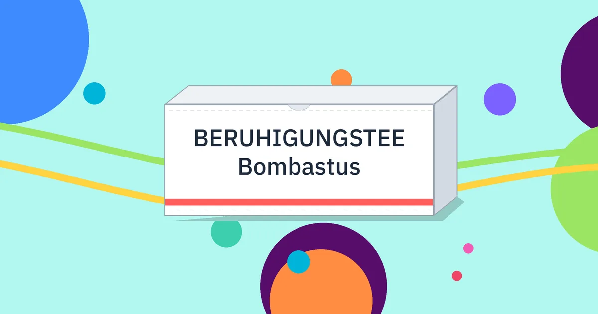 Symbolbild: Packung mit der Aufschrift BERUHIGUNGSTEE Bombastus (PZN 03924791) – Verfügbarkeit und Bezug in Apotheken in Frankfurt am Main