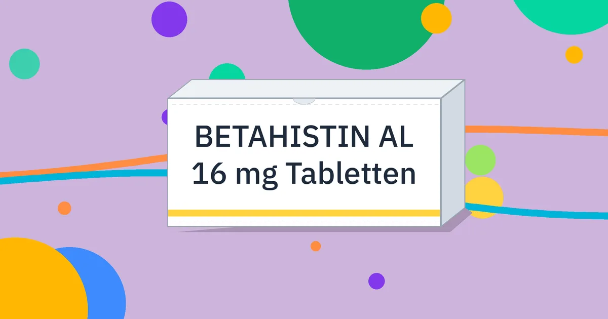 Symbolbild: Packung mit der Aufschrift BETAHISTIN AL 16 mg Tabletten (PZN 15563708) – Verfügbarkeit und Bezug in Apotheken in Frankfurt am Main