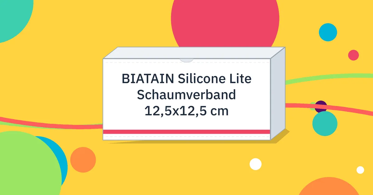 Symbolbild: Packung mit der Aufschrift BIATAIN Silicone Lite Schaumverband 12,5x12,5 cm (PZN 03880705) – Verfügbarkeit und Bezug in Apotheken in Frankfurt am Main