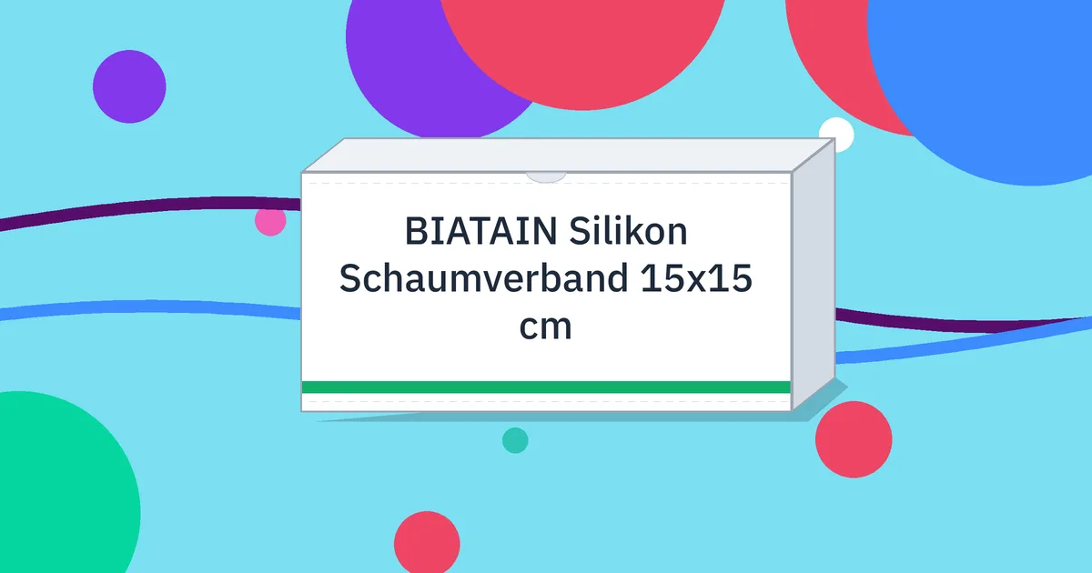 Symbolbild: Packung mit der Aufschrift BIATAIN Silikon Schaumverband 15x15 cm (PZN 10976989) – Verfügbarkeit und Bezug in Apotheken in Frankfurt am Main