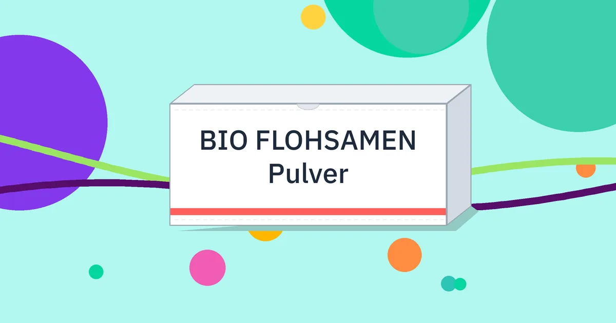 Symbolbild: Packung mit der Aufschrift BIO FLOHSAMEN Pulver (PZN 11071210) – Verfügbarkeit und Bezug in Apotheken in Frankfurt am Main