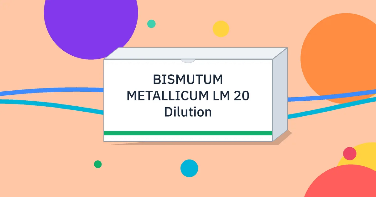 Symbolbild: Packung mit der Aufschrift BISMUTUM METALLICUM LM 20 Dilution (PZN 12794821) – Verfügbarkeit und Bezug in Apotheken in Frankfurt am Main