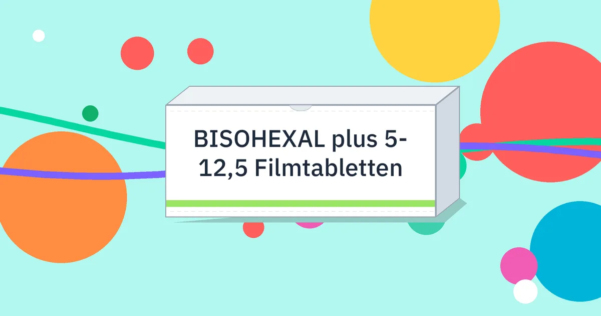 Symbolbild: Packung mit der Aufschrift BISOHEXAL plus 5-12,5 Filmtabletten (PZN 02426619) – Verfügbarkeit und Bezug in Apotheken in Frankfurt am Main