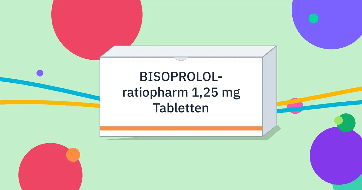 Symbolbild: Packung mit der Aufschrift BISOPROLOL-ratiopharm 1,25 mg Tabletten (PZN 10330046) – Verfügbarkeit und Bezug in Apotheken in Frankfurt am Main