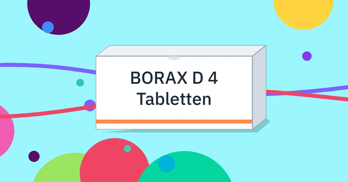 Symbolbild: Packung mit der Aufschrift BORAX D 4 Tabletten (PZN 02626695) – Verfügbarkeit und Bezug in Apotheken in Frankfurt am Main