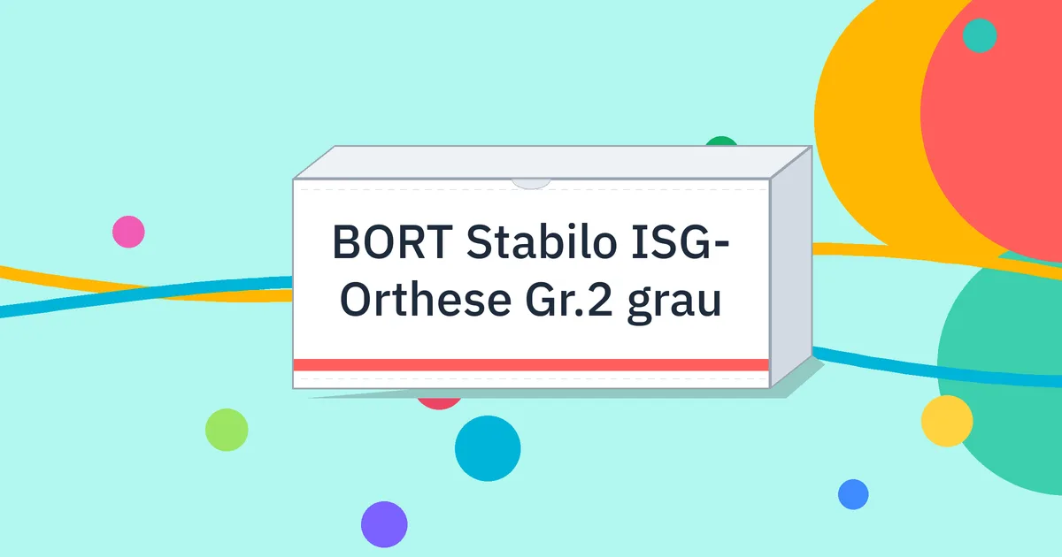Symbolbild: Packung mit der Aufschrift BORT Stabilo ISG-Orthese Gr.2 grau (PZN 17843435) – Verfügbarkeit und Bezug in Apotheken in Frankfurt am Main