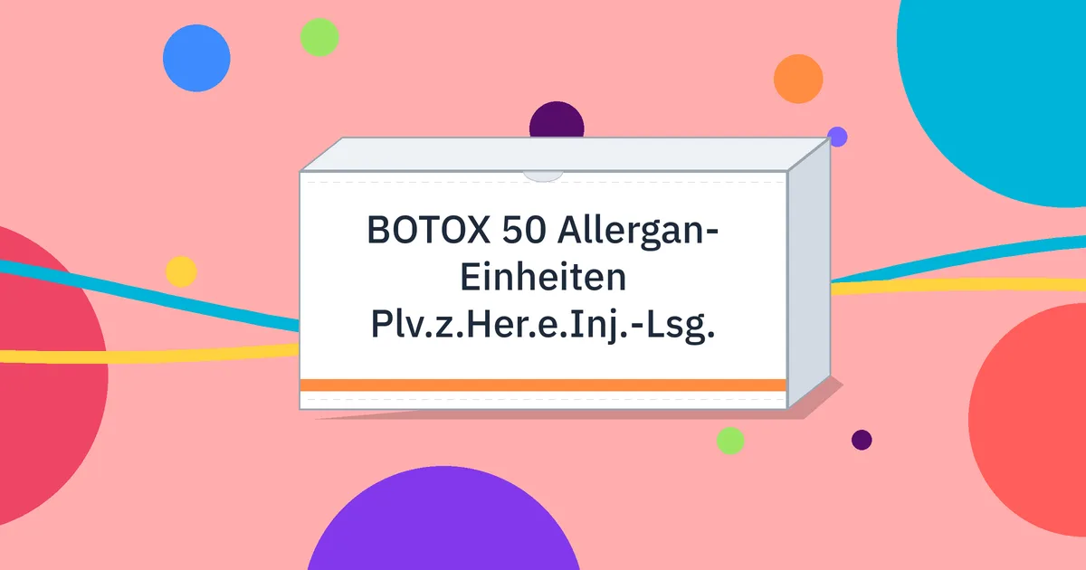 Symbolbild: Packung mit der Aufschrift BOTOX 50 Allergan-Einheiten Plv.z.Her.e.Inj.-Lsg. (PZN 09042359) – Verfügbarkeit und Bezug in Apotheken in Frankfurt am Main
