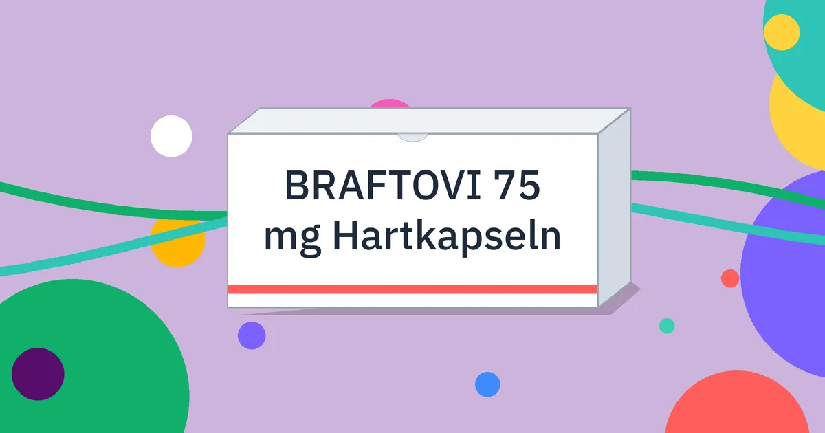 Symbolbild: Packung mit der Aufschrift BRAFTOVI 75 mg Hartkapseln (PZN 16667255) – Verfügbarkeit und Bezug in Apotheken in Frankfurt am Main