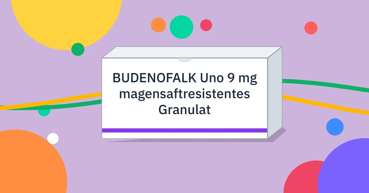 Symbolbild: Packung mit der Aufschrift BUDENOFALK Uno 9 mg magensaftresistentes Granulat (PZN 12547608) – Verfügbarkeit und Bezug in Apotheken in Frankfurt am Main