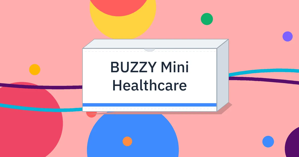 Symbolbild: Packung mit der Aufschrift BUZZY Mini Healthcare (PZN 12738923) – Verfügbarkeit und Bezug in Apotheken in Frankfurt am Main