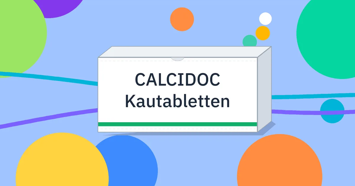 Symbolbild: Packung mit der Aufschrift CALCIDOC Kautabletten (PZN 01565744) – Verfügbarkeit und Bezug in Apotheken in Frankfurt am Main