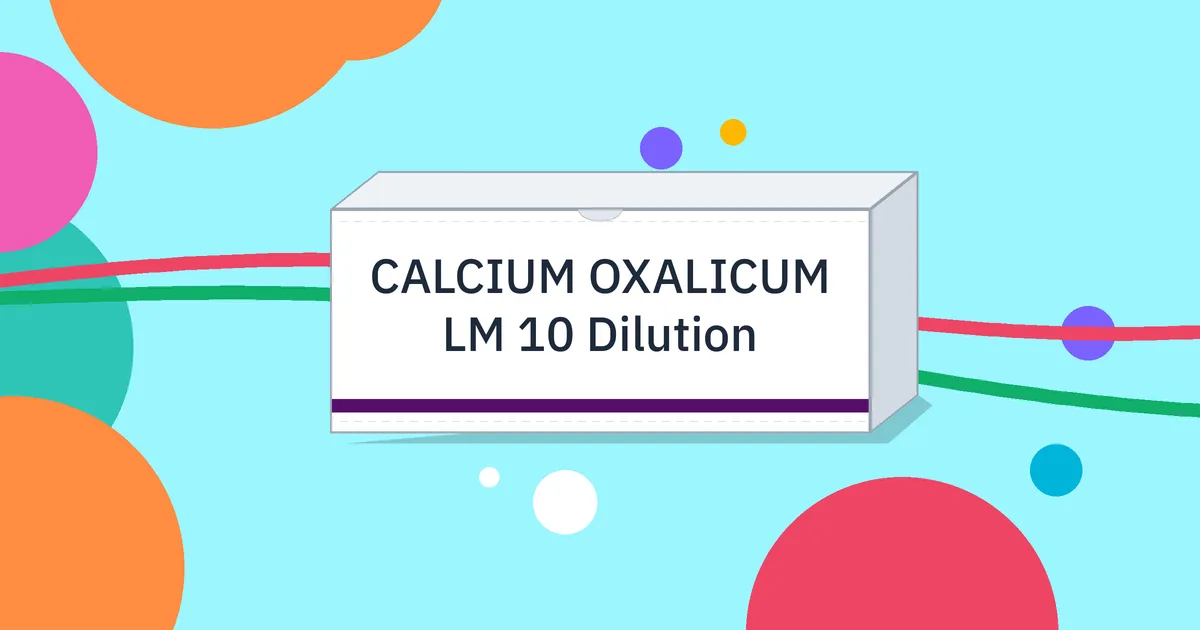 Symbolbild: Packung mit der Aufschrift CALCIUM OXALICUM LM 10 Dilution (PZN 13410194) – Verfügbarkeit und Bezug in Apotheken in Frankfurt am Main