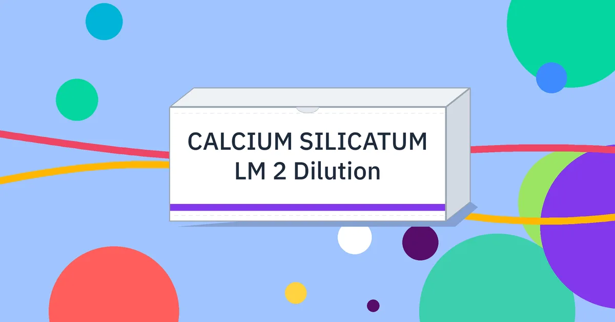 Symbolbild: Packung mit der Aufschrift CALCIUM SILICATUM LM 2 Dilution (PZN 12805536) – Verfügbarkeit und Bezug in Apotheken in Frankfurt am Main