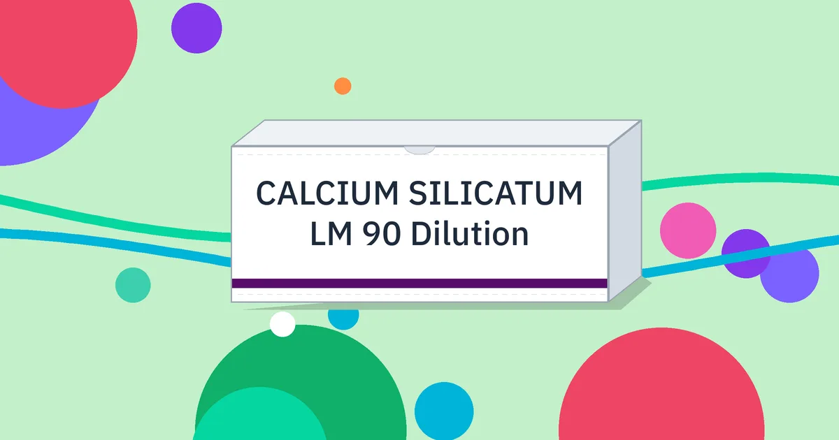 Symbolbild: Packung mit der Aufschrift CALCIUM SILICATUM LM 90 Dilution (PZN 12805890) – Verfügbarkeit und Bezug in Apotheken in Frankfurt am Main